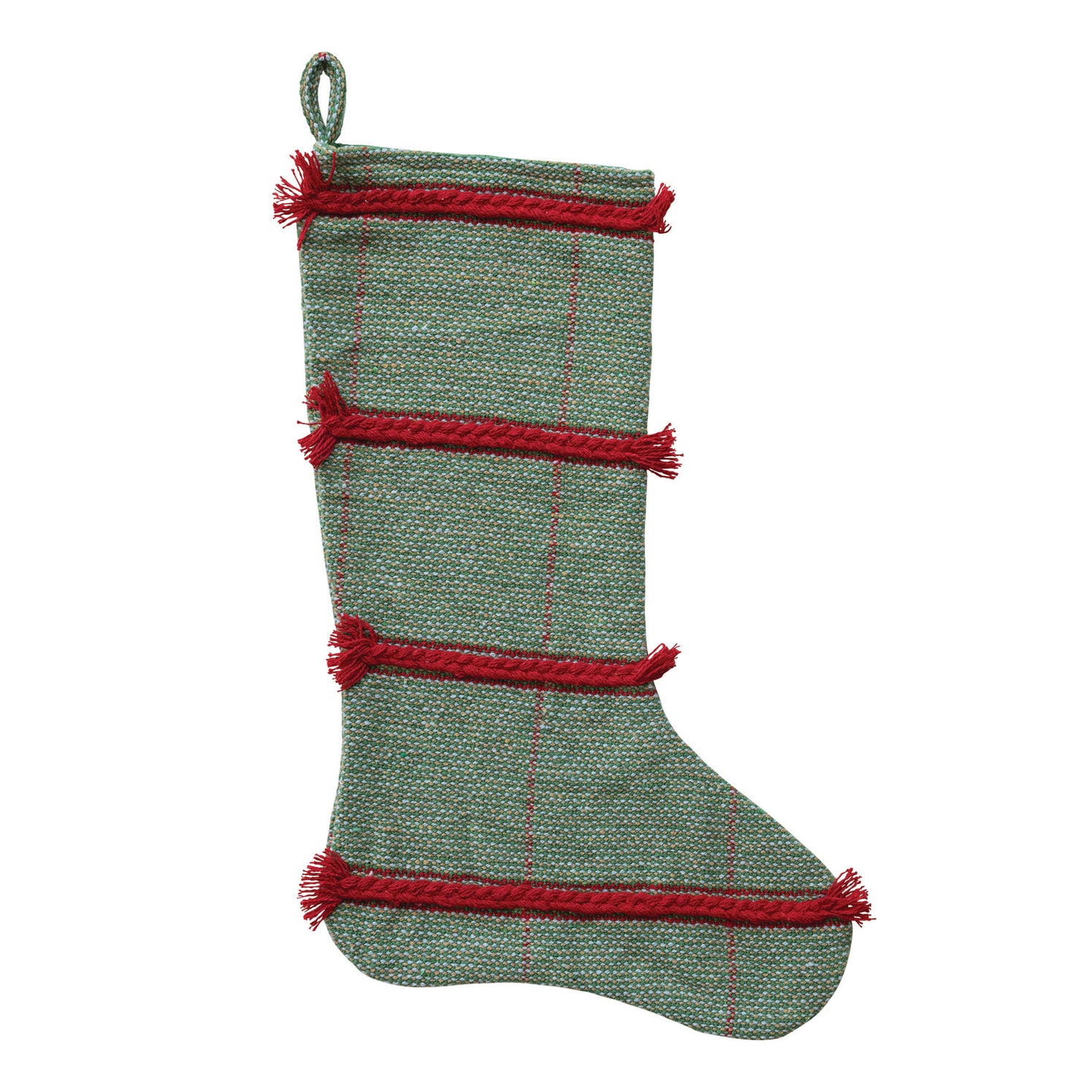 Woven Recycled Blend Stocking with Braided Embroidery & Fringe – Dandy ...